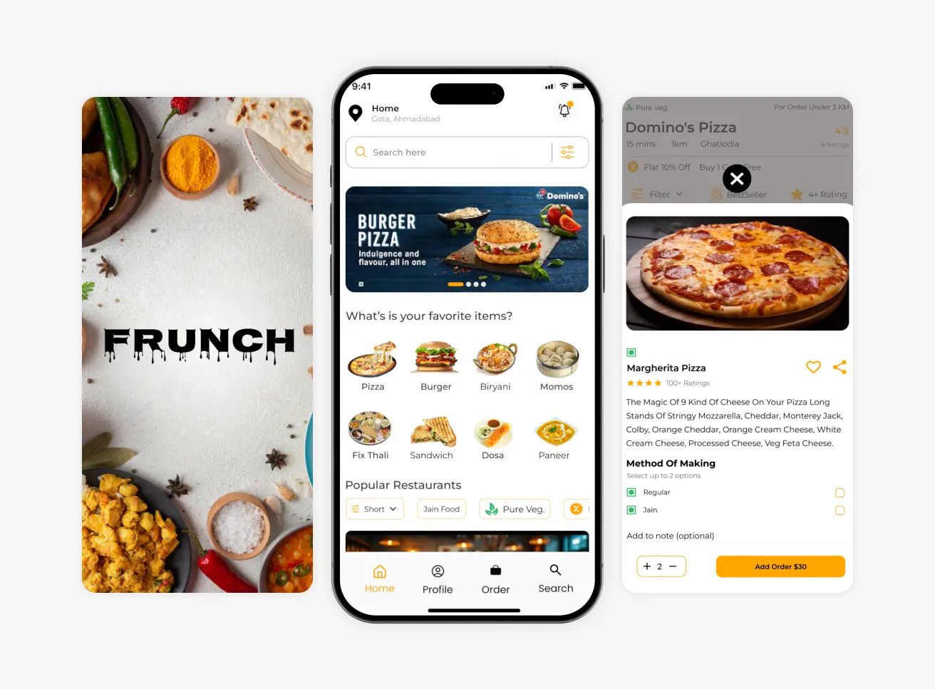 Mobile App Design for Food Delivery & Ordering | Upclues Portfolio