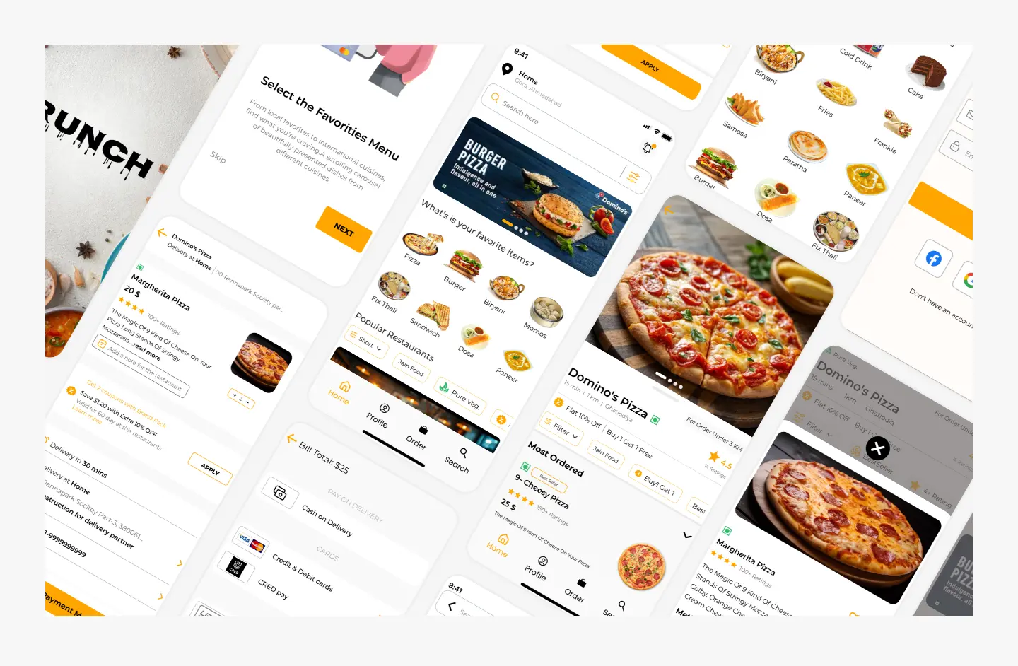Mobile App Design for Food Delivery & Ordering | Upclues Portfolio